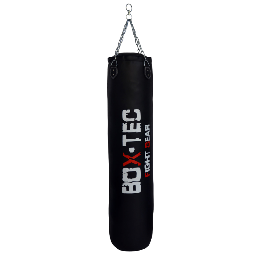 BOX-TEC Boxsack Sandsack Black 180cm, gefüllt inkl. Vierpunkt-Kette mit ...